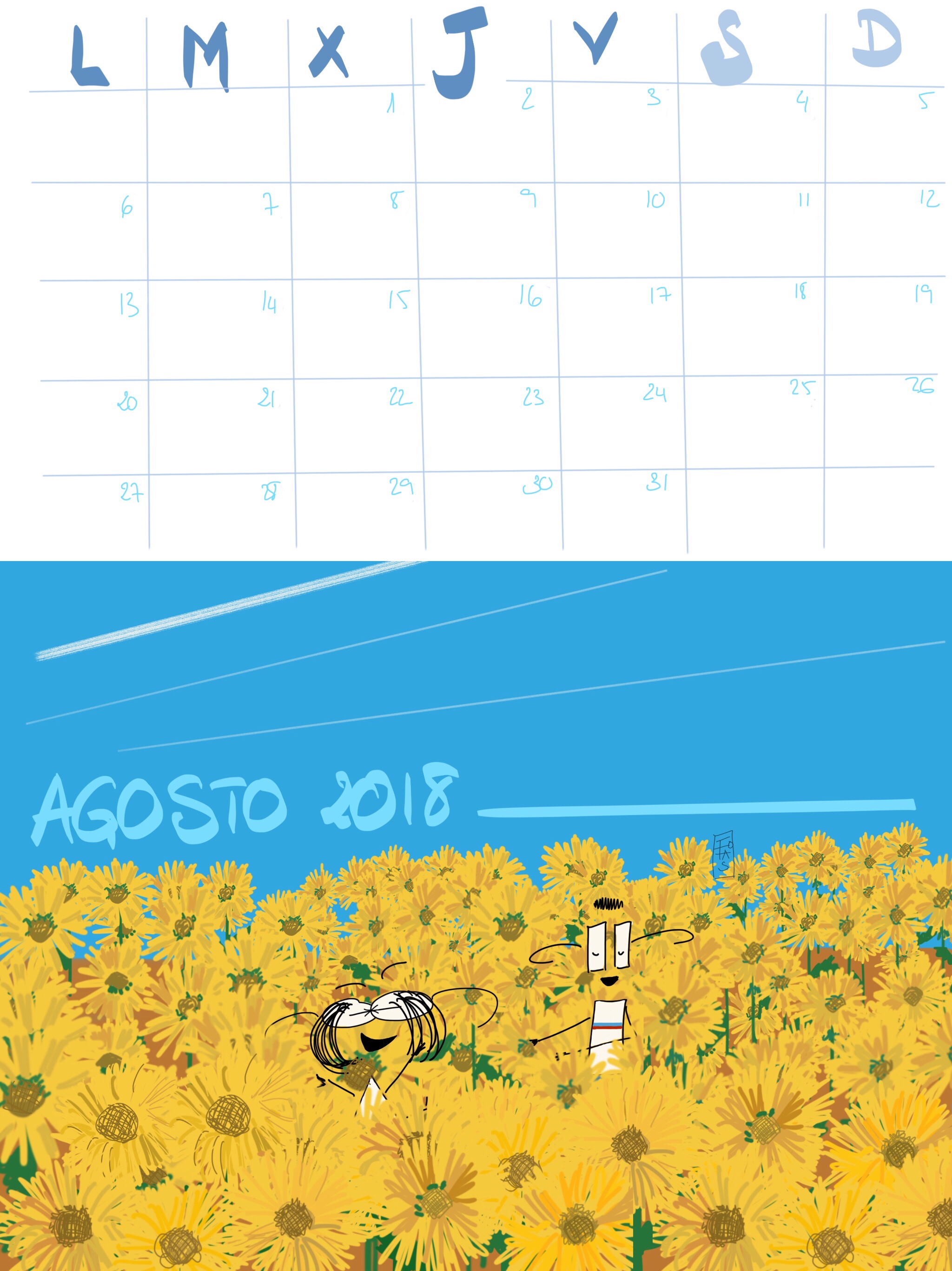Calendario agosto – la web vista con gafotas